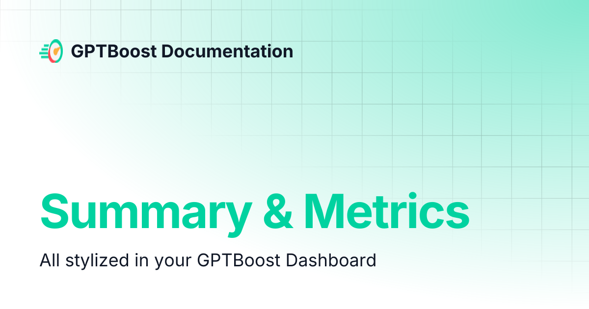 Summary & Metrics | GPTBoost Documentation