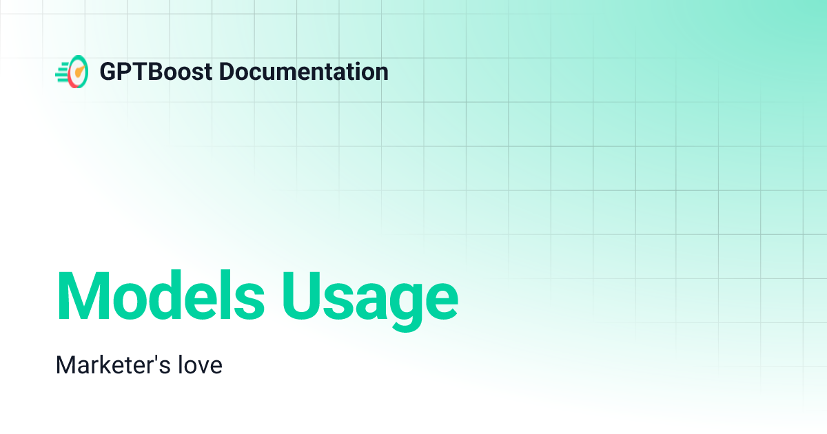 Models Usage | GPTBoost Documentation